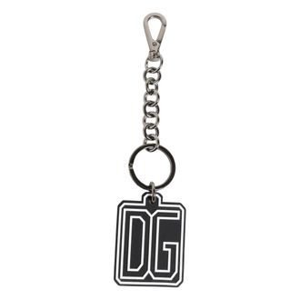 Dolce & Gabbana Homme, Accessoires, Noir, Taille: ONE Size Porte-cl&eacute;s Logo en Caoutchouc