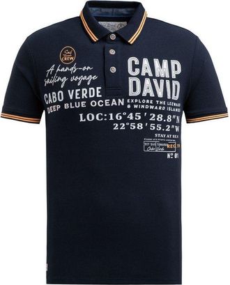 Camp David Poloshirt mit Seitenschlitze