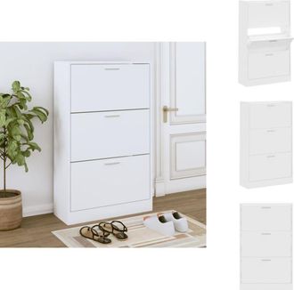 vidaXL Vidaxl - Schuhschrank Weiß 63x24x103 cm Holzwerkstoff - Schuhschrank - Holzwerkstoff - Weißer Schrank - Garderobe - Einbauschrank