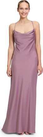 Vera Mont Damen Abendkleid mit Wasserfallausschnitt 38, Powder Lilac