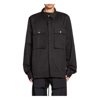Thom Krom Homme, Chemises, Noir, Taille: M Cotton Nylon Canvas Pocket Shirt