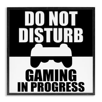 Stupell Industries Do Not Disturb Minimal Gamer Giclée-Kunst, gerahmt, Design von Kim Allen, 43,2 x 43,2 cm, Grau