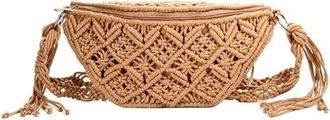 Generic Sacs au crochet boh&egrave;me, sac fourre-tout en coton tiss&eacute; &agrave; la main, sac de plage &agrave; pompons boh&egrave;me, long service pour femme, blanc u