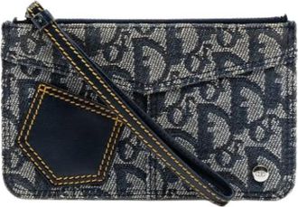 Dior Pochette en toile Pre-owned - Femme - Pre-owned - Bleu - Taille: ONE Size