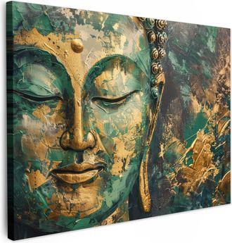 MuchoWow © Bilder 70x50 cm Wohnzimmer Deko Modern Wandbild Kunstdruck auf Leinwand Bild Schlafzimmer über Bett Room Decor Geschenke Buddha - Zen - Aquarell - G