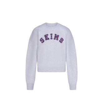 SKIMS Sweat court &agrave; logo en coton m&eacute;lang&eacute;
