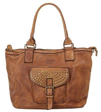 Samantha Look Sac shopping Damen echt Leder | Fabriqu&eacute; en Italie, sac &agrave; bandouli&egrave;re vintage, grand sac &agrave; main avec clous 019537
