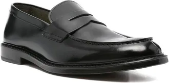 Doucal's Horsebit Almond-Toe Calf Leather Loafer - Black