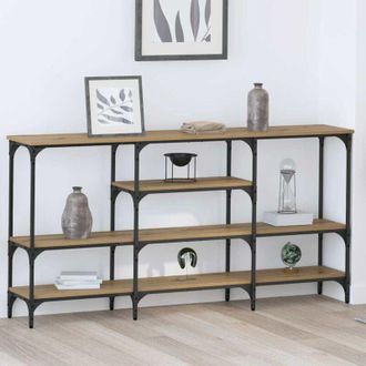 vidaXL Table console avec &eacute;tag&egrave;re ch&ecirc;ne artisanal 160 x 29 x 80 cm vidaXL