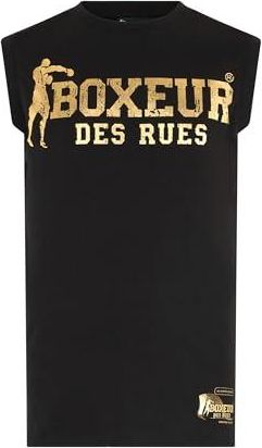 Boxeur Des Rues Débardeur noir avec logo, Black-gold, Large