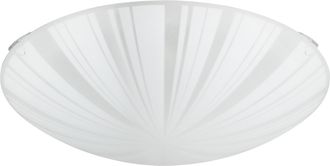 Eglo Deckenlampe Mars 1, 1 flammige Wandleuchte, Deckenleuchte aus Stahl, Farbe: Weiß, Glas: Weiß satiniert Motiv Strahlen, Fassung: E27