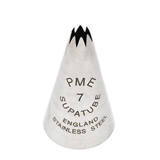 PME ST7 Supatube Nr. 7 aus nahtlosem Edelstahl mit großem Stern, Silver, 1.72 x 1.72 x 3 cm