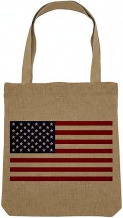 Fabulous Sac Shopping Tote Bag Aspect Lin - Drapeau Etats Unis Football Sport Equipe Nationale USA - Sac de Courses Toile Epaisse 360g Beige Naturel Cabas Port