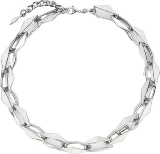 Jimmy Choo London Femme, Accessoires, Gris, Taille: ONE Size &Eacute;l&eacute;gant collier cha&icirc;ne g&eacute;om&eacute;trique