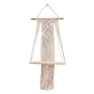 Generic f&uuml;r h&auml;ngende Pflanzen - Wandhalter Boho, schwimmender Rechen aus Holz aus Baumwollseil, Kunsthandwerk | Macrame Decor Mura