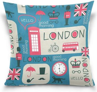 Linomo Kissenbezug 40x40 cm, UK London Symbol Dekorative Kissenbezug Kissenhülle für Couch Sofa Bett Hause