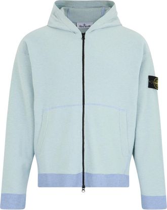 Stone Island Homme, Sweatshirts et sweats &agrave; capuche, Bleu, Taille: XL SweaT-shirt en coton avec fermeture &eacute;clair