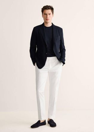 Mango Veste laine slim-fit bleu marine - Homme - 48 - MANGO MAN