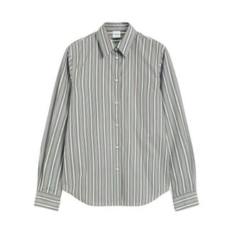 Aspesi Gestreiftes Baumwollpopeline-Hemd - - Blouses & Shirts - Damen - Gr&uuml;n - L