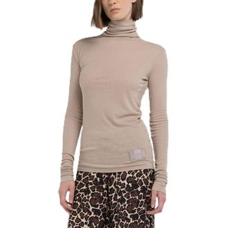Replay Damen Langarmshirt mit Rollkragen, Grau (Light Taupe 803), L