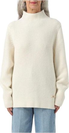 Michael Kors Femme, Pulls, Beige, Taille: 40 FR Pull Ras du Cou C&ocirc;tel&eacute; en Laine M&eacute;rinos
