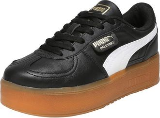 Puma Damen Palermo Elevata Leather Sneakers 35.5, Black Gum Beige
