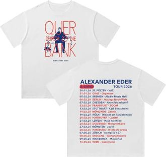 Generic Alexander Eder Quer durch die Bank Tour 2026 T-shirt en coton merch col rond manches courtes, 02, XXL