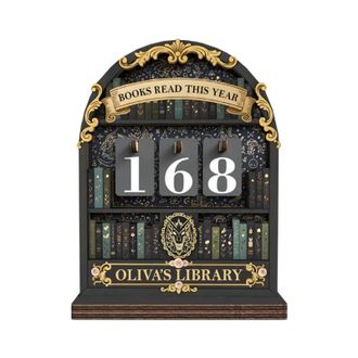 Generic Books Read This Year Counter, Buch Tracker Schild aus Holz, Rustikales Lesetracker Schild, B&uuml;cherregal Buchz&auml;hler Tracker, Leseziele Dekoration f&uuml;r Re