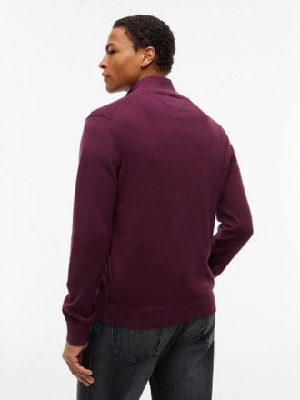Tommy Jeans Strickpullover TJM SLM ESS LIGHT &frac14; ZIP SWTR EXT Mit Rundhalsausschnitt