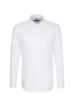 Seidensticker Herren Tailored Fit - Pflegeleichtes, Gestreiftes, Schmales Hemd Mit Kent-Kragen - Langarm - 100% Baumwolle Businesshemd, Blau (blau 17), 44