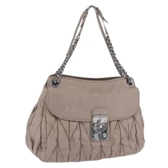 Miu Miu Sac port&eacute; &eacute;paule Pre-owned - Femme - Pre-owned - Beige - Taille: ONE Size