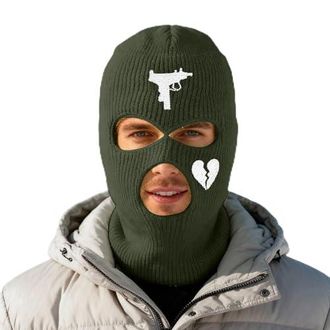 Generic Bonnet dhiver en tricot avec cache-oreilles et visi&egrave;re pour les activit&eacute;s de plein air et les activit&eacute;s de plein air par temps froid, Vert arm&eacute;e., tai