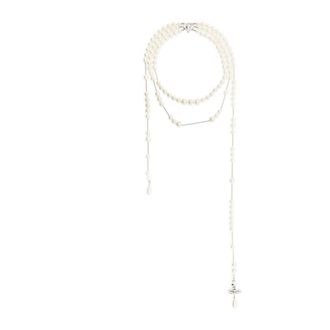 Vivienne Westwood Femme, Accessoires, Gris, Taille: ONE Size Broken Pearl Necklace