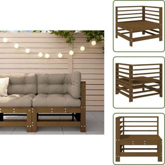 vidaXL Garten-Ecksofa Honigbraun Massivholz Kiefer - Gartensofa - Eckbank - Lounge M&ouml;bel - Gartenm&ouml;bel - Holzm&ouml;bel
