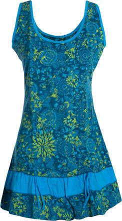 vishes Alternative Bekleidung - Damen Lagen-Look Jersey-Tunika Sommerkleid Tr&auml;ger-Kleid t&uuml;rkis 40-42