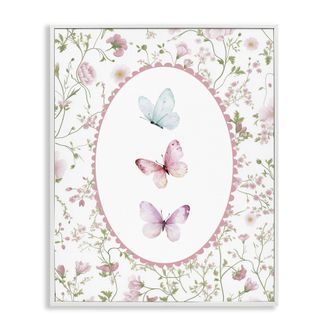 Stupell Industries Zarte Blumen und Schmetterlinge, gerahmt, Giclée-Kunst, Design von Christine Simpson Art, 50,8 x 40,6 cm, Weiß