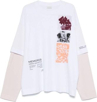 Dries Van Noten Homme, Tops, Blanc, Taille: M T-shirt Oversize &agrave; Manches Longues