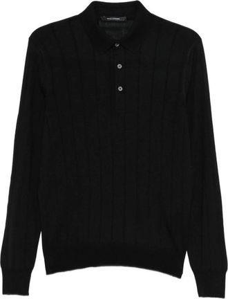Tagliatore Homme, Tops, Noir, Taille: 2XL Polo &agrave; Manches Longues en Maille