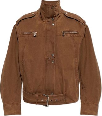 Blumarine Femme, Vestes, Brun, Taille: 38 FR Veste en coton avec &eacute;paulettes