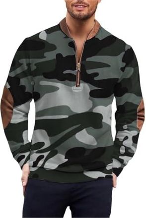 Generic Sweatshirts pour hommes, pulls pour hommes, décontractés et à la mode, ample, imprimé 3D, couleur dégradée, fermeture éclair, sweat-shirt à manches lo