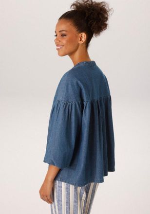 Aniston Jeansbluse mit 3/4-langen Arm in weiter, topmodischer Form