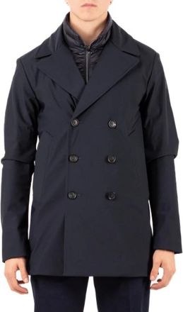 Hetreg&oacute; Homme, Manteaux, Bleu, Taille: XL Manteau Stellan &agrave; Double Boutonnage