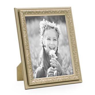Photolini Bilderrahmen Antik Silber Nostalgie 10x15 cm Fotorahmen mit Glasscheibe/Kunststoff-Rahmen