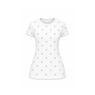 John Richmond Femme, Tops, Blanc, Taille: 36 FR T-shirt avec motif iconique r&eacute;p&eacute;t&eacute;
