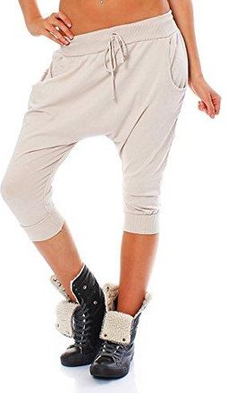 Malito more than fashion malito court Baggy pantalon été Harem Boyfriend Aladin Yoga 20026 Femme Taille Unique (beige)