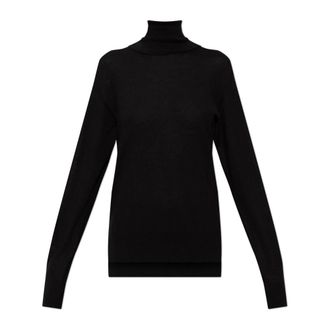 Jil Sander Rollkragenpullover mit Seitenschlitzen - - Knitwear - Damen - Schwarzk - XL