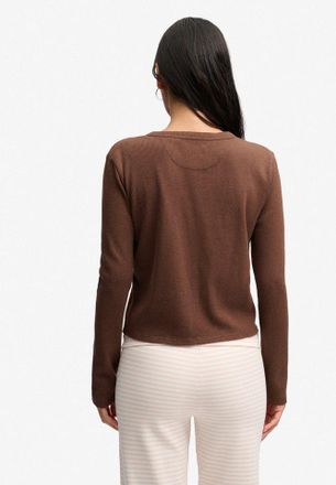 Superdry Langarmshirt ATH ESS WAFFLE BUTTON LS TOP Baumwollmischung, skinny fit