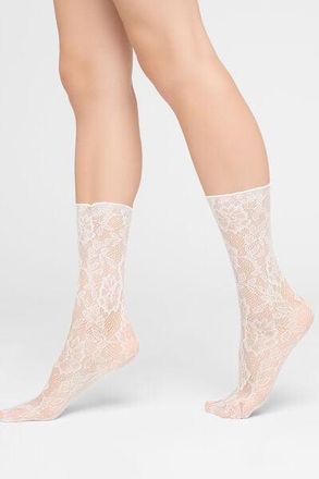 Calzedonia Socken Mit Blumenmuster Ohne Gummi Wei&szlig;