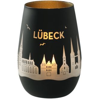 Goodtimes Windlicht Lübeck Skyline (Schwarz/Gold)