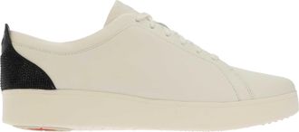 FitFlop Fit Flop - Rally Kristall Sneaker f&uuml;r Damen, Leder (Wei&szlig;/Schwarz)